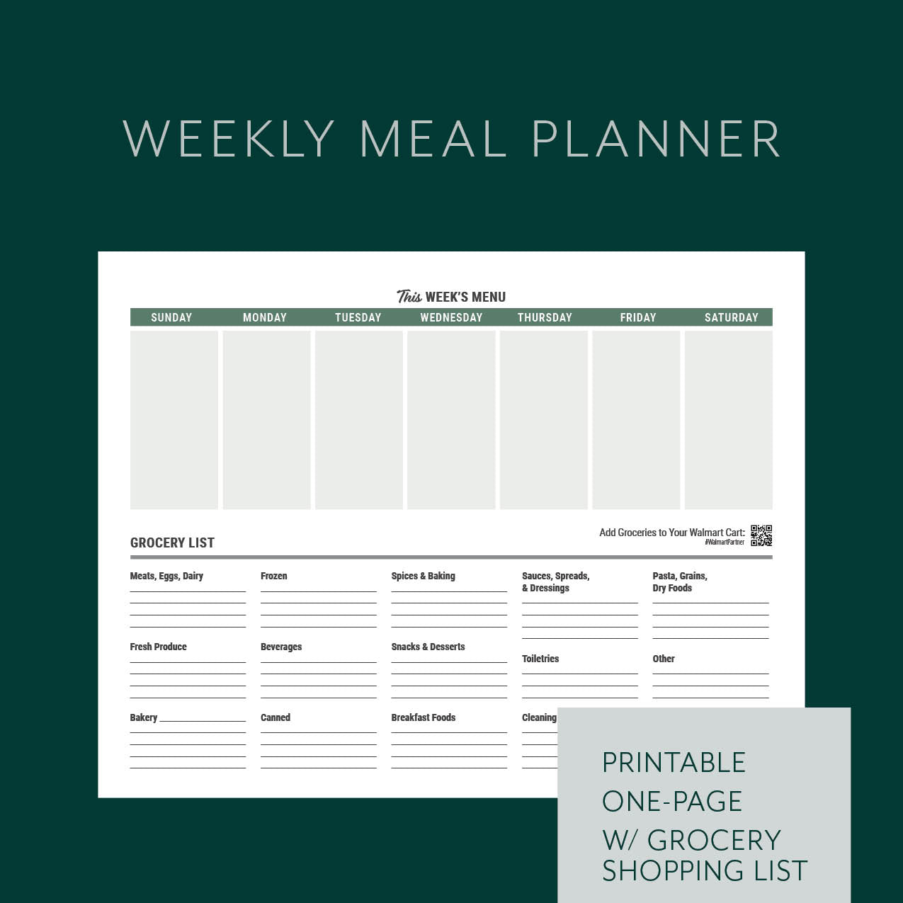 Printable Meal Planner and Grocery list – Mighty Mrs. Printables